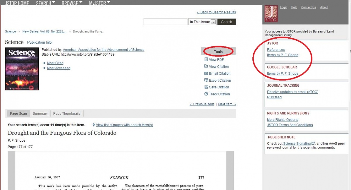 Library JSTOR Tutorial | Bureau of Land Management