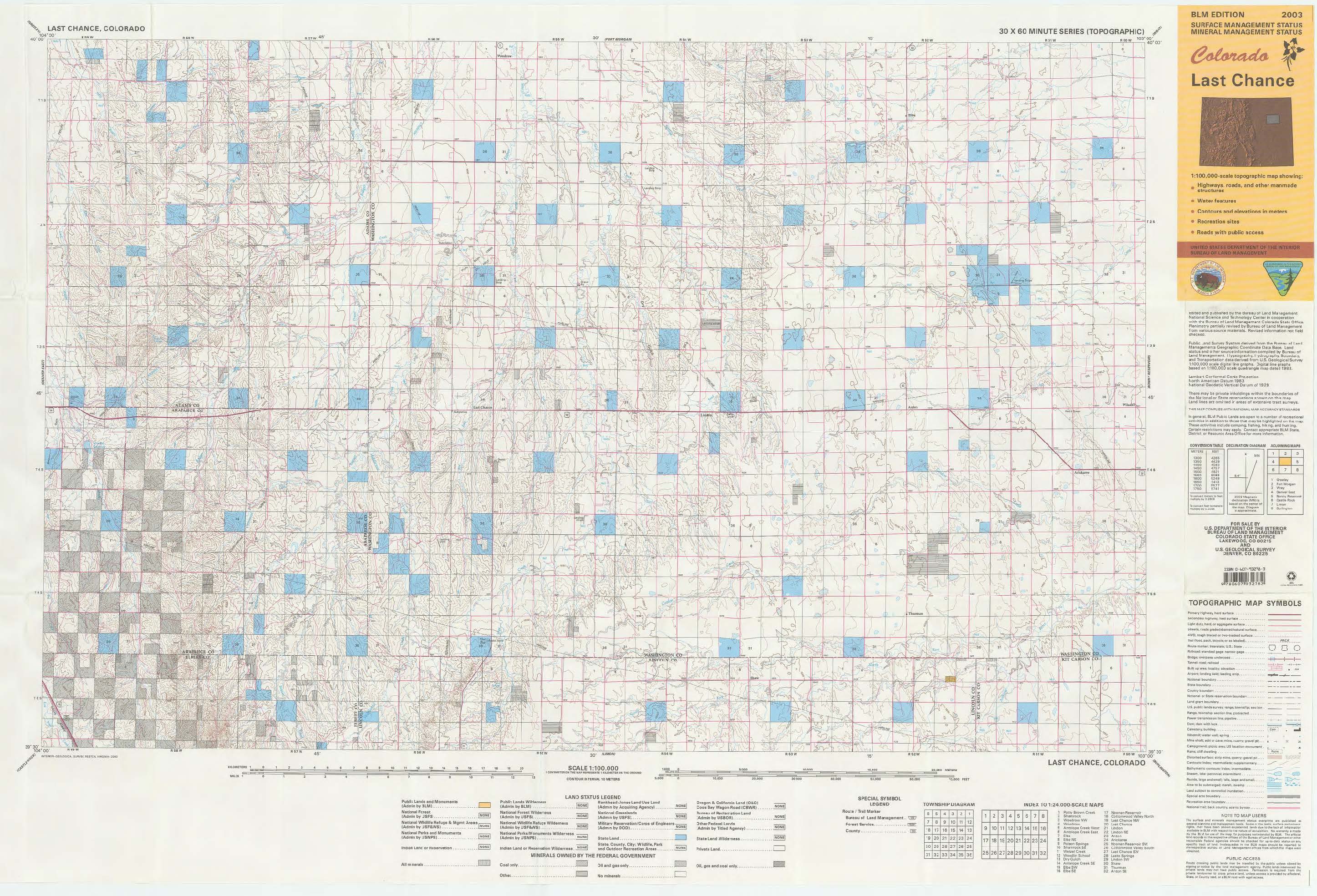 CO Surface Management Status Last Chance Map | Bureau of Land Management