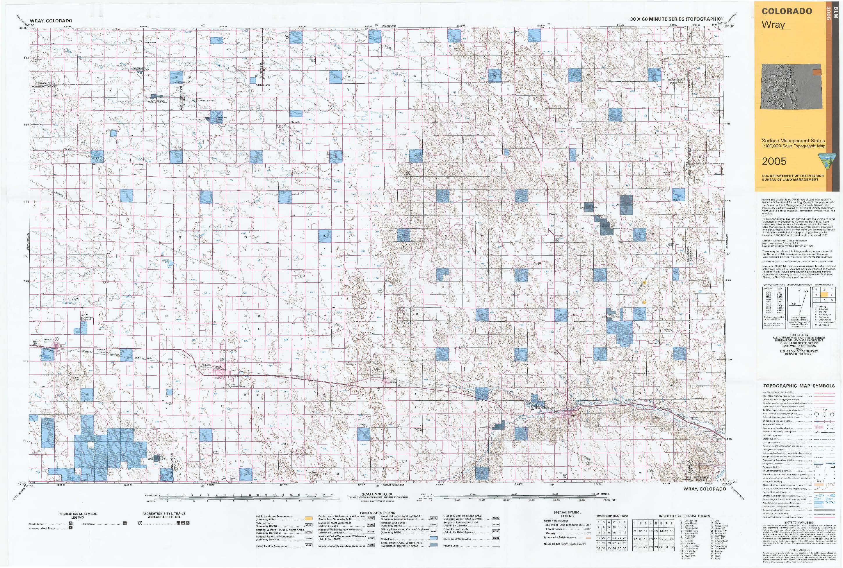 CO Surface Management Status Wray Map | Bureau of Land Management