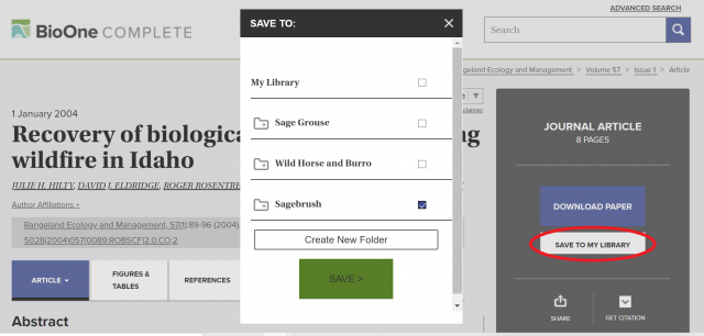 Library BioOne Tutorial | Bureau of Land Management