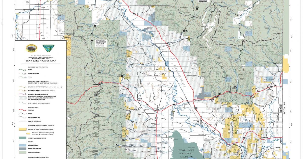 Bear Lake Georeferenced Travel Map | Bureau of Land Management