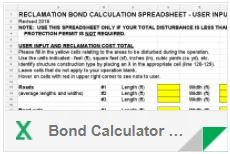 Reclamation Bond Calculation Spreadsheet 2018 (Bond Estimator excel ...