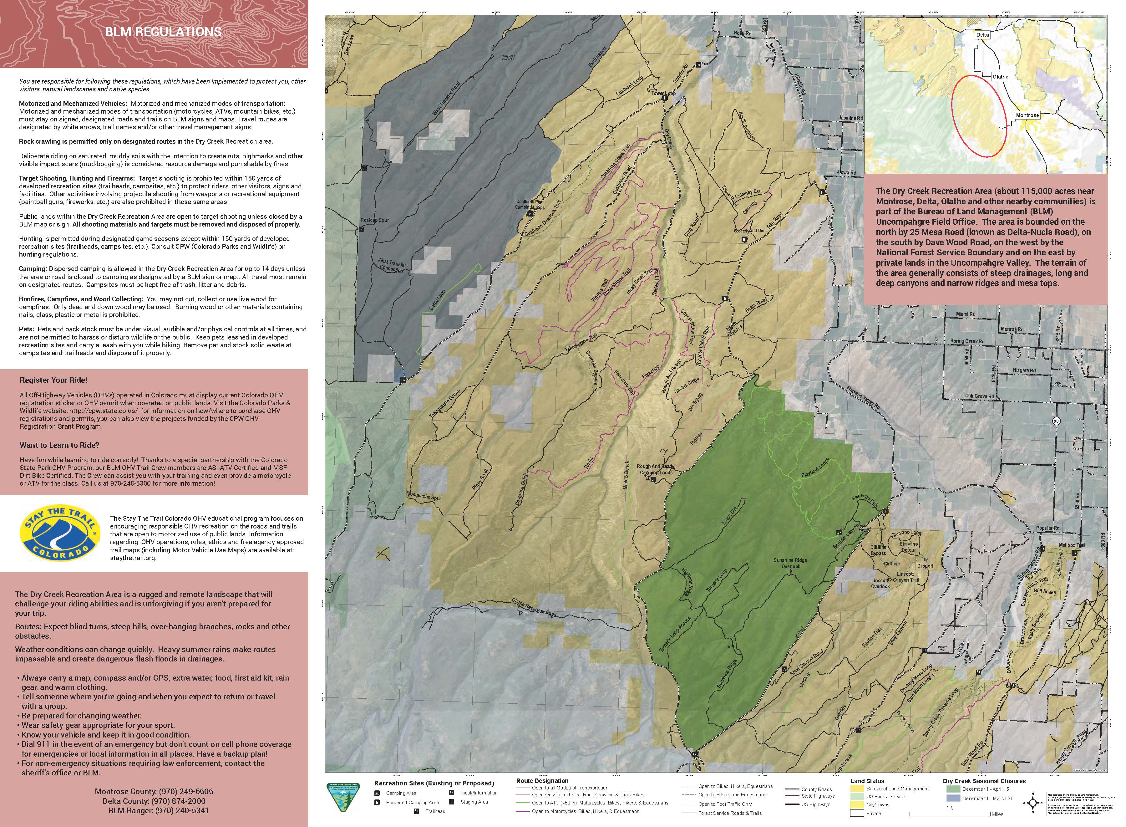 Dry Creek Recreation Area Brochure Map | Bureau of Land Management