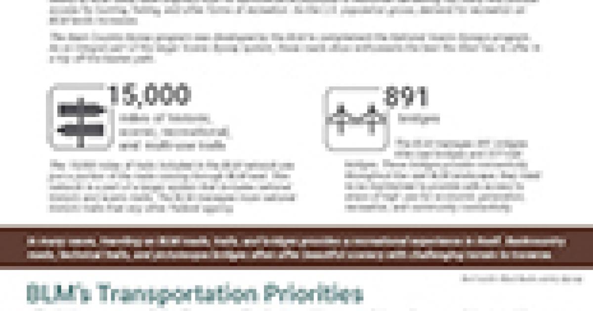 BLM Transportation Fact Sheet | Bureau of Land Management