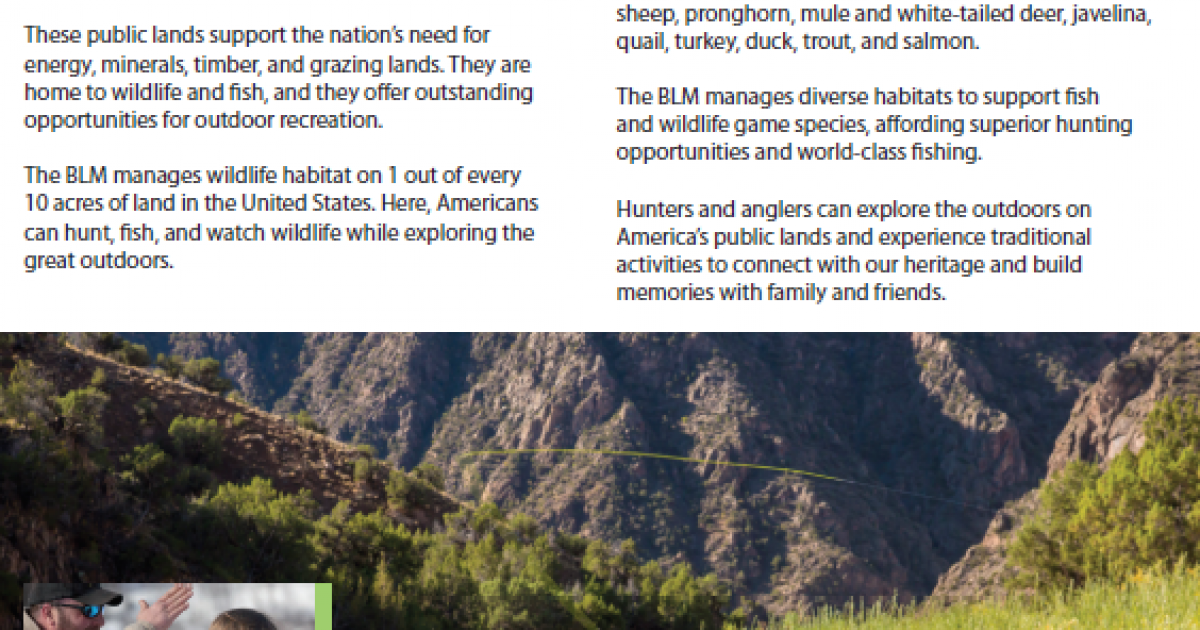 Hunting and Fishing Brochure | Bureau of Land Management