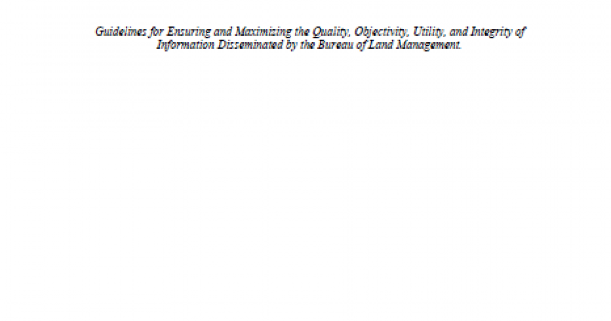 BLM Information Quality Guidelines | Bureau of Land Management