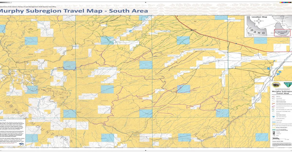 Murphy Subregion Georeferenced Travel Map - South | Bureau of Land ...