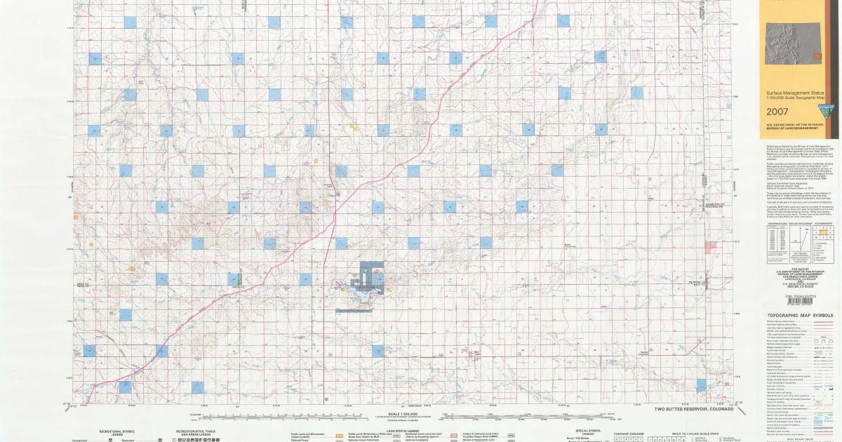 CO Surface Management Status Two Buttes Reservoir Map | Bureau of Land ...