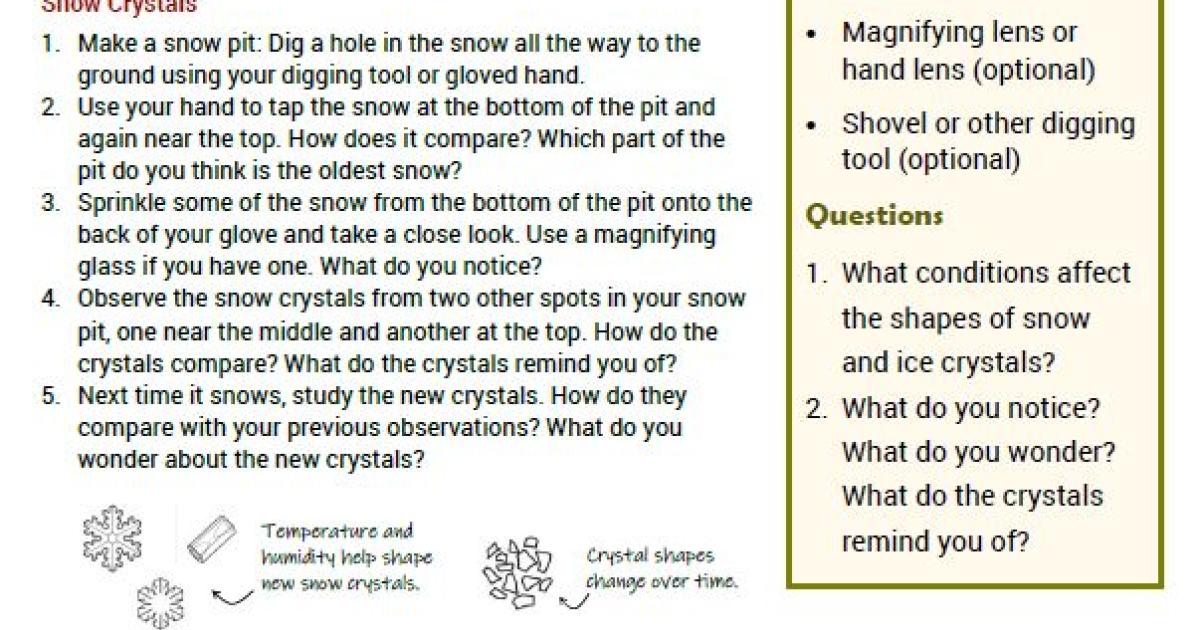 Exploring Snow and Ice Crystals Activity | Bureau of Land Management