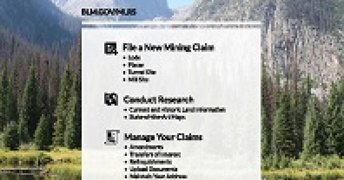 Mineral & Land Records System Mining Claims Public Room Poster | Bureau ...