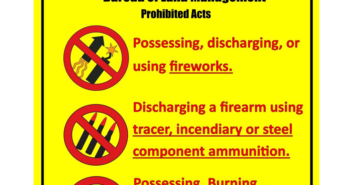 BLM issues fire prevention order, urges public to help prevent human ...