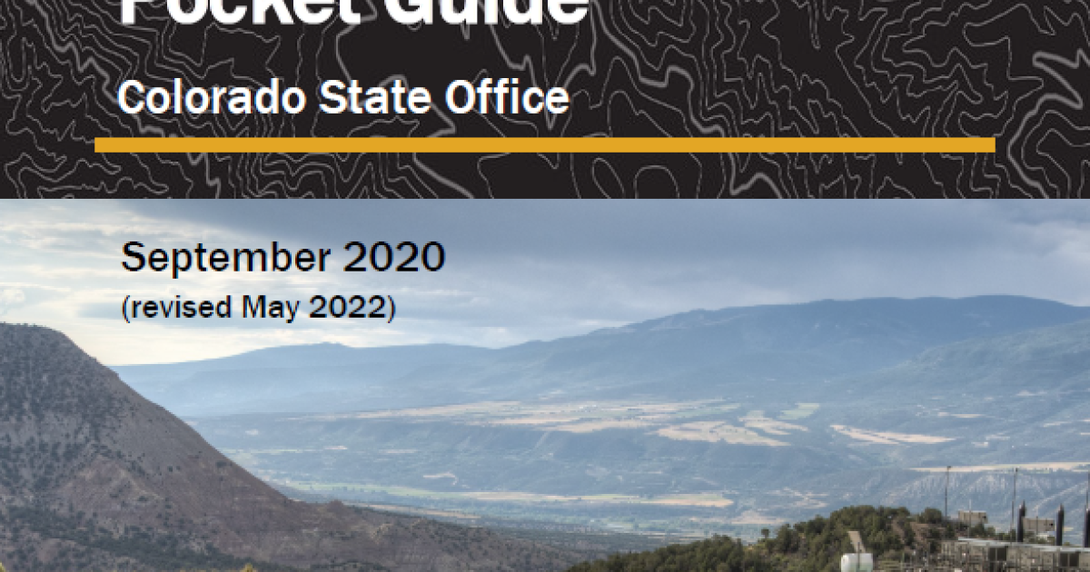 BLM Colorado Tribal Consultations for Oil and Gas Leasing Pocket Guide ...