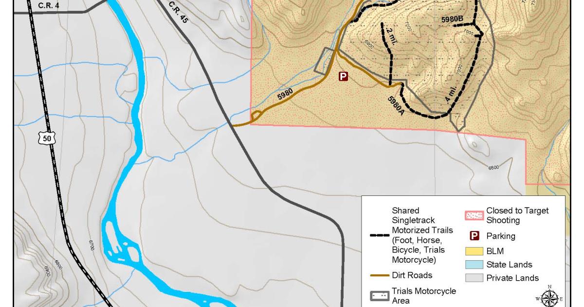 BLM CO RGFO Turkey Rock Trials Motorcycle Area Map | Bureau of Land ...