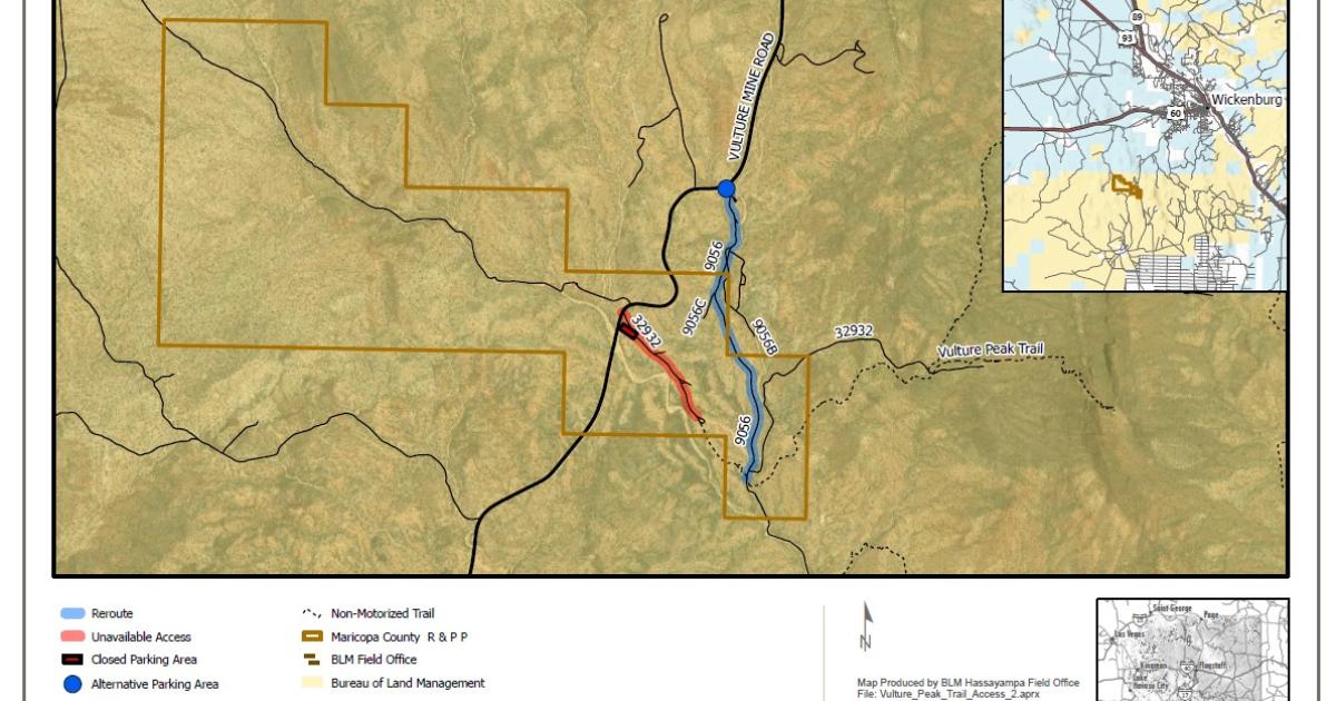 Vulture Peak Trail Access Reroute Map | Bureau of Land Management