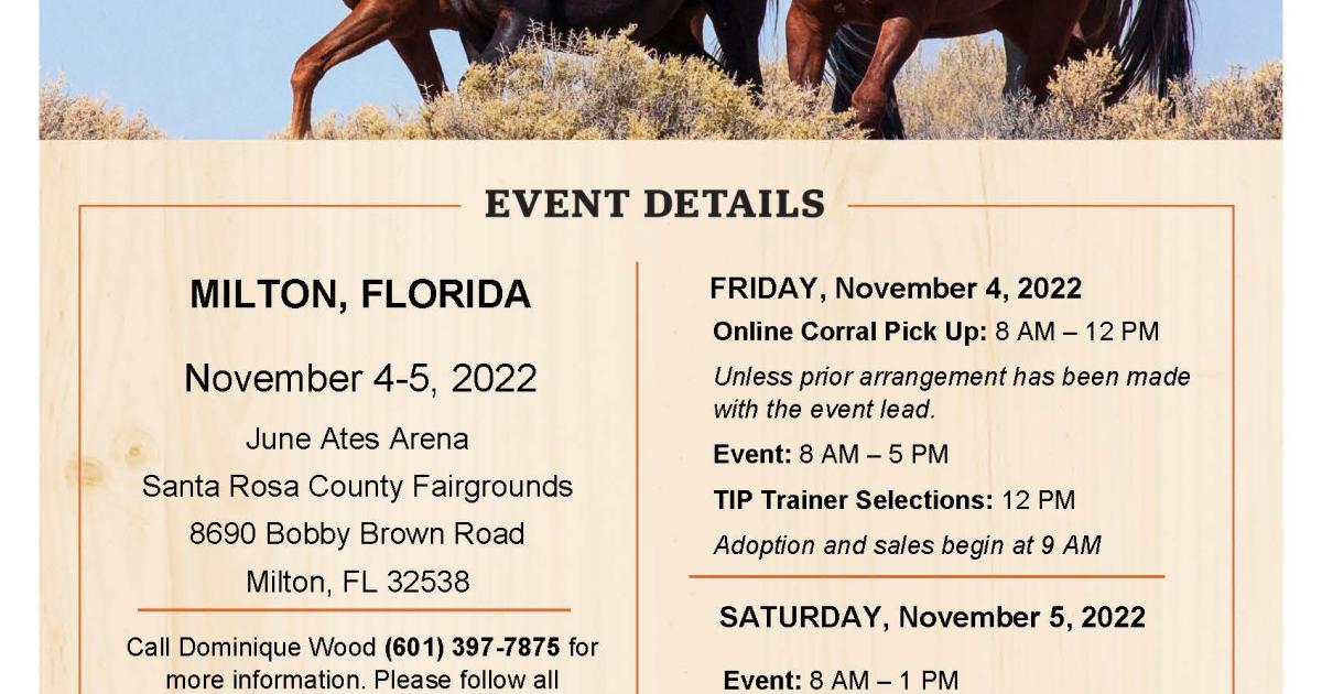 BLM to Host Wild Horse and Burro Event in Milton, Florida | Bureau of ...