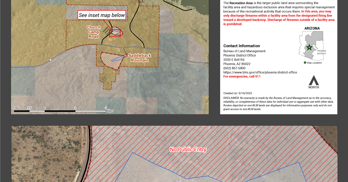 Church Camp Road Recreational Shooting Site Map | Bureau of Land Management