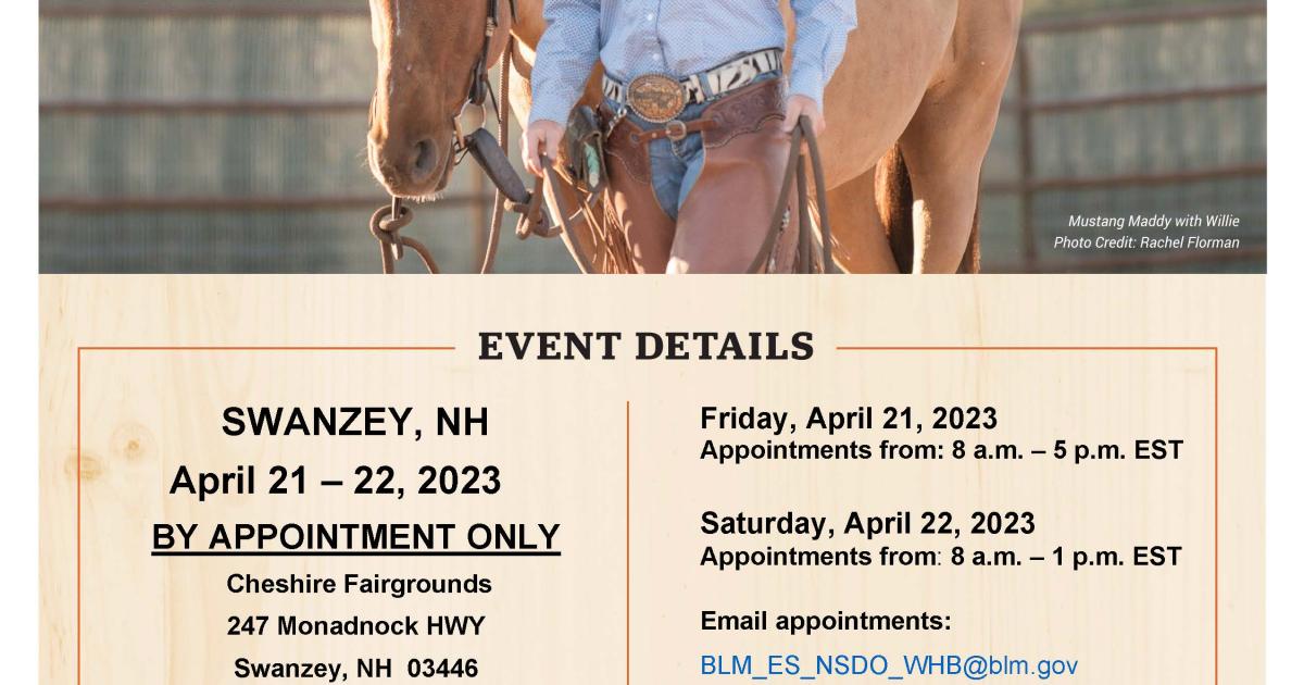 BLM to host wild horse and burro event in Swanzey, New Hampshire ...
