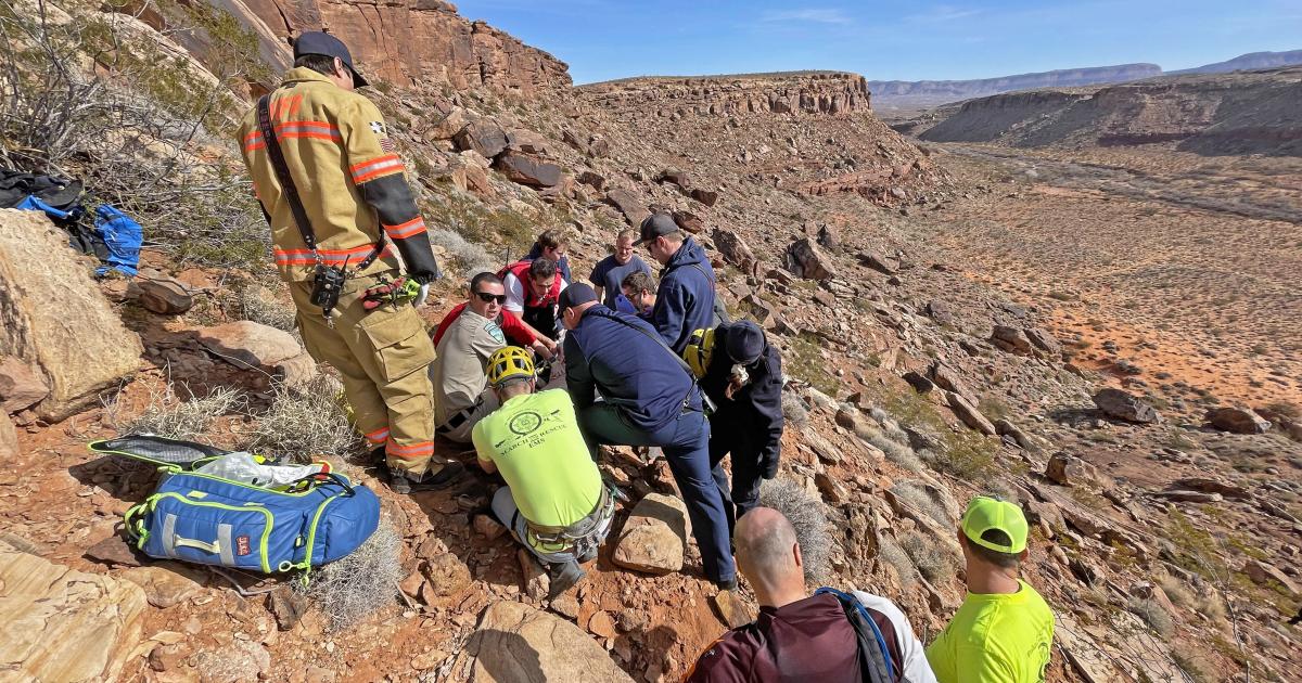 BLM rangers help save motorcyclist after fall from 150-foot cliff ...