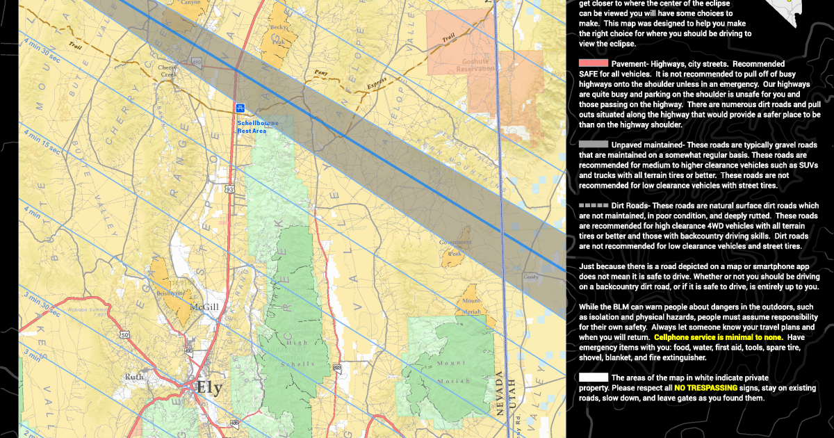 Annular Solar Eclipse Map Nevada | Bureau of Land Management