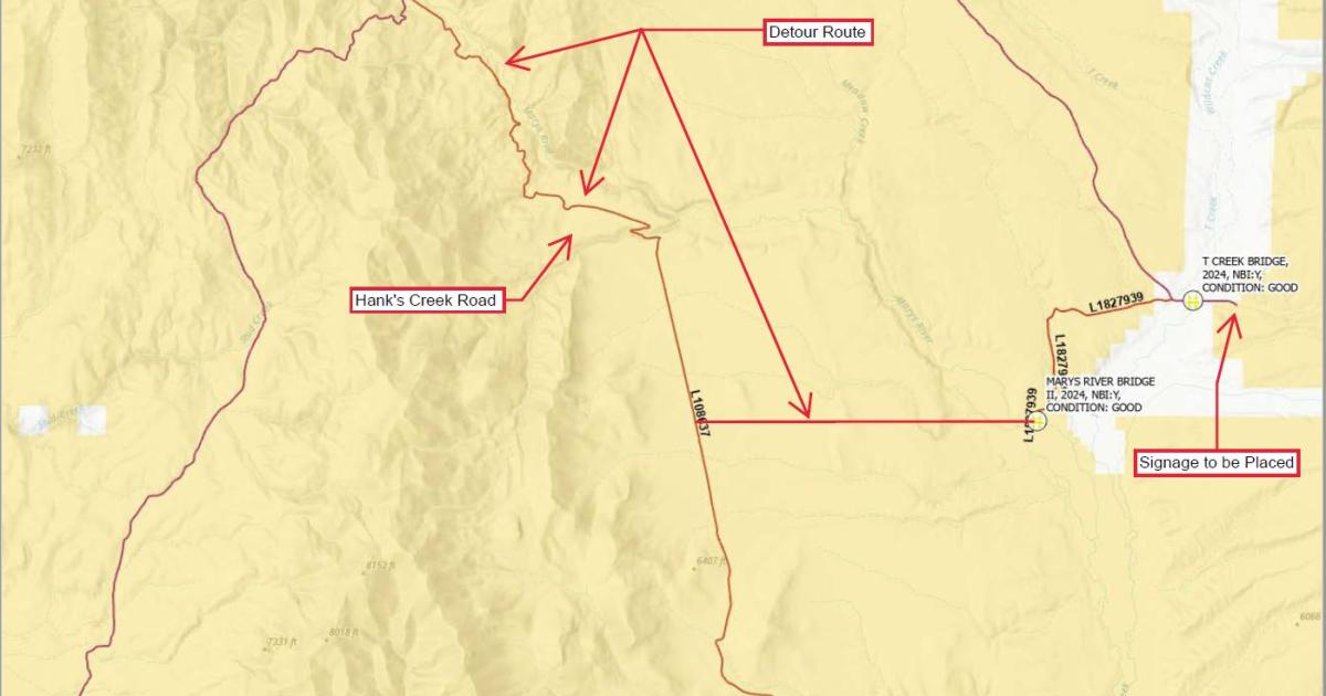 BLM Elko, Wells Field Office, announces closure of BLM Road 1096 for ...