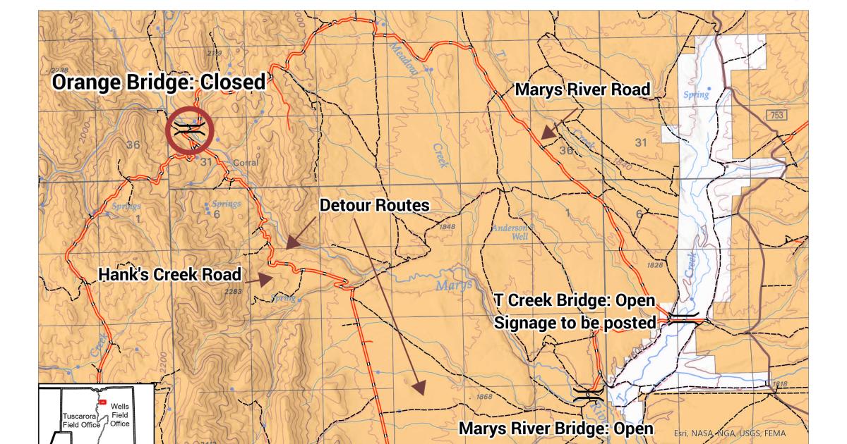 BLM Elko, Wells Field Office, announces closure of BLM Road 1096 for ...