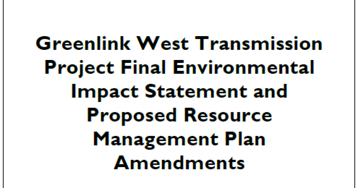 Greenlink West Transmission Project Final Environmental Impact ...