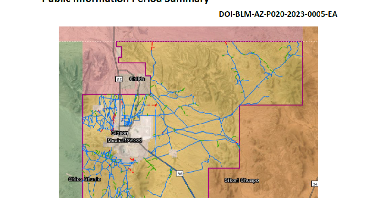 Ajo Travel Management Plan Public Information Period Summary | Bureau ...