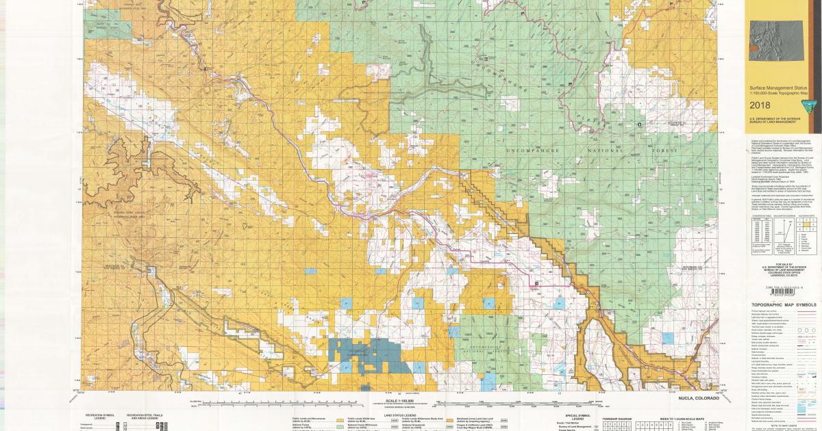 CO Surface Management Status Nucla Map | Bureau of Land Management
