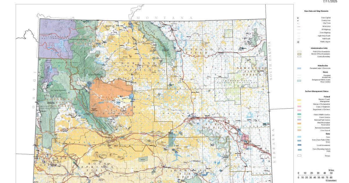 BLM Wyoming Land Status Map 2025 | Bureau of Land Management
