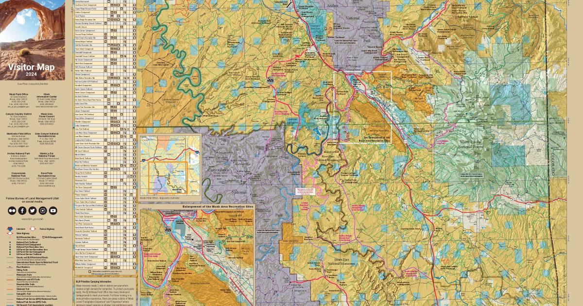 BLM Utah Moab Visitor Map South | Bureau of Land Management