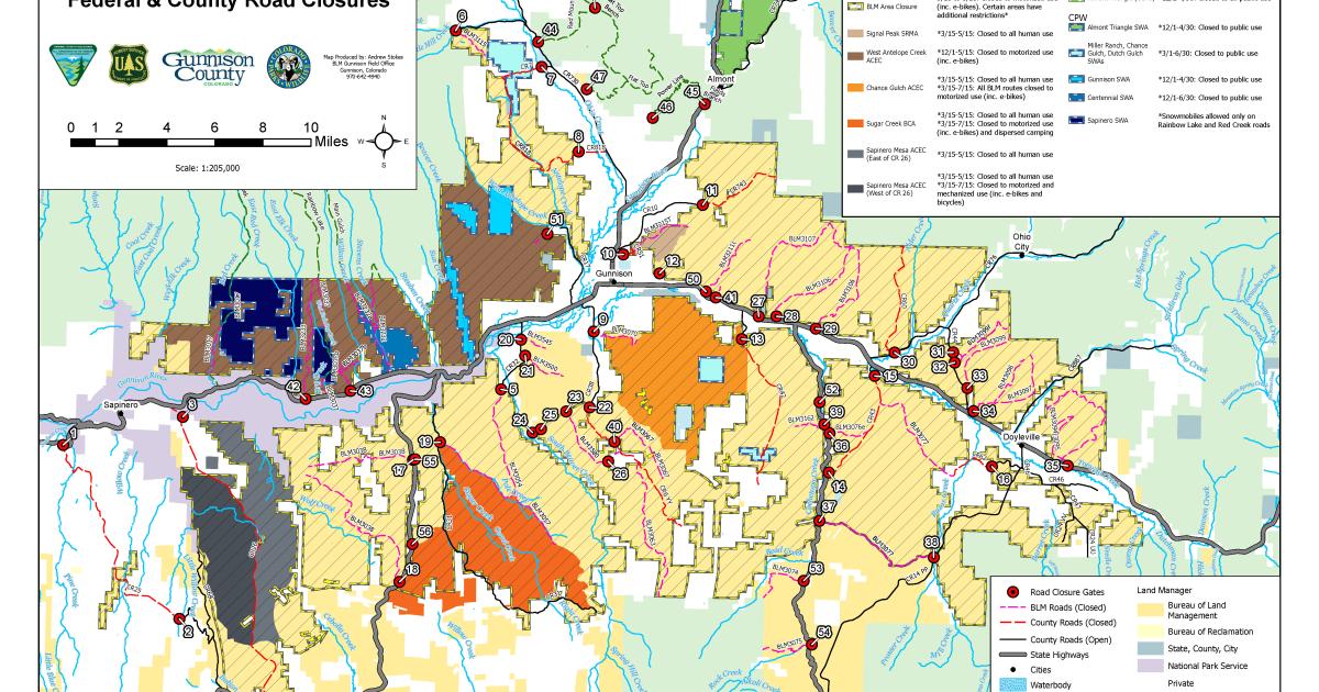 2026 Gunnison Field Office Seasonal Closure Map | Bureau of Land Management