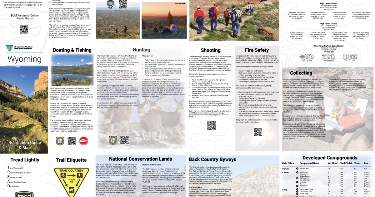 2026 Wyoming Recreation Guide & Map | Bureau of Land Management